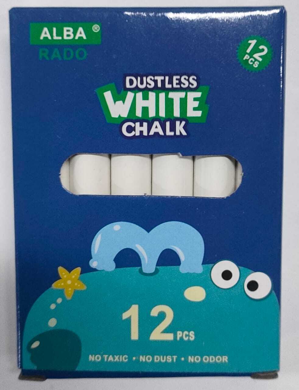 CHALK DUSTLESS WHITE 12/pkt ALBA RADO
